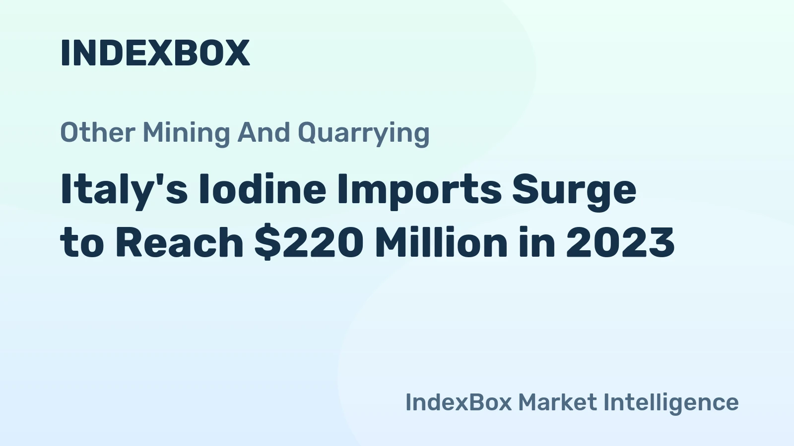 Italy's Iodine Imports Surge to Reach $220 Million in 2023
