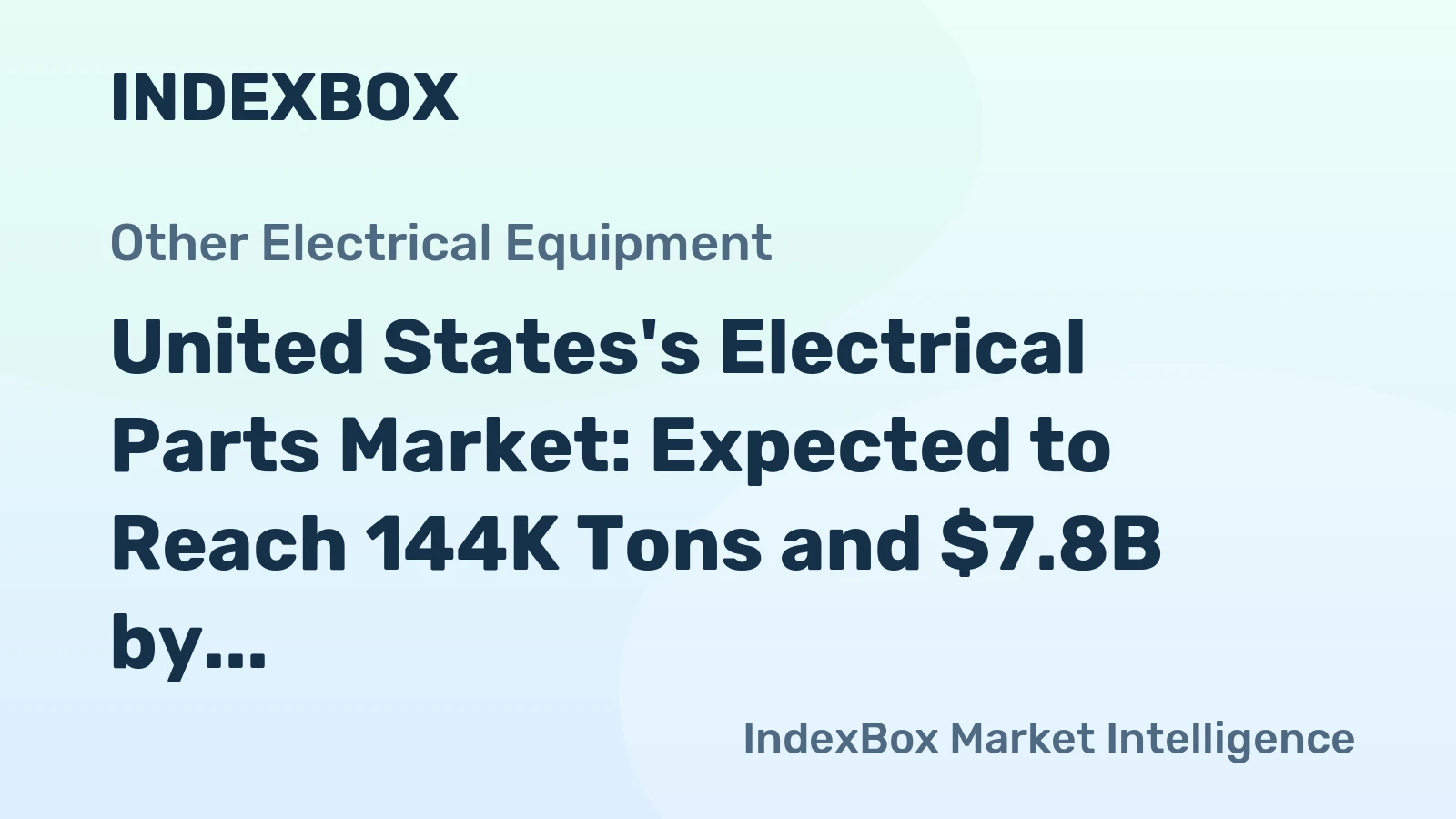 United States's Electrical Parts Market: Expected to Reach 144K Tons and $7.8B by 2035
