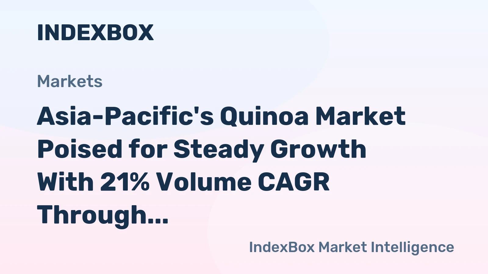 Asia-Pacific's Quinoa Market Poised for Steady Growth With 21% Volume CAGR Through 2035