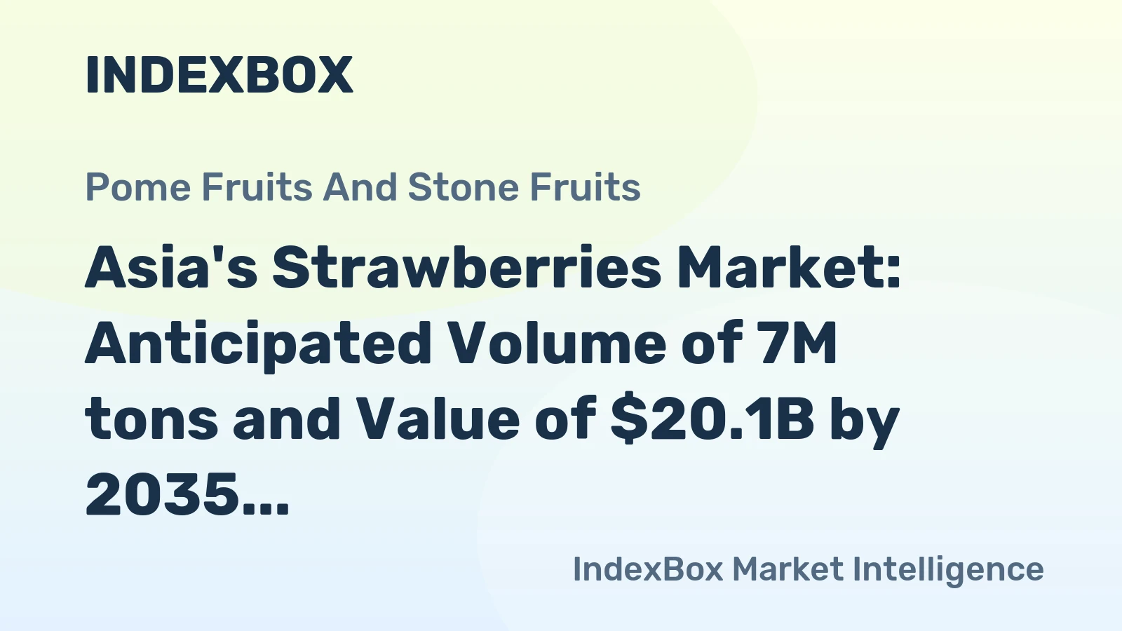 Asia's Strawberries Market: Anticipated Volume of 7M tons and Value of $20.1B by 2035