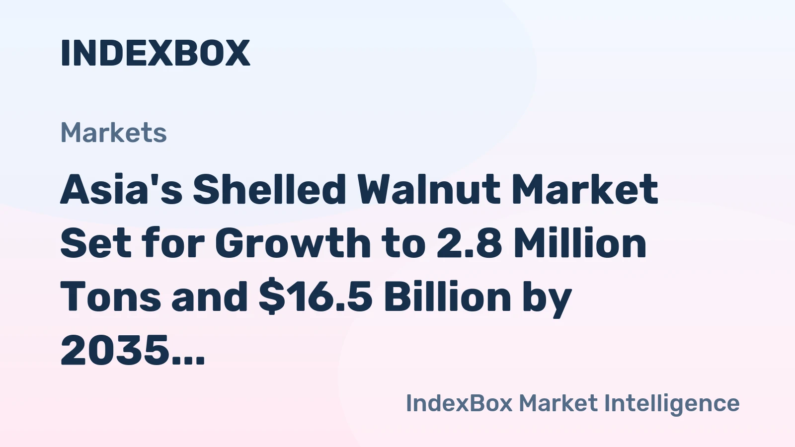 Asia's Shelled Walnut Market Set for Growth to 2.8 Million Tons and $16.5 Billion by 2035