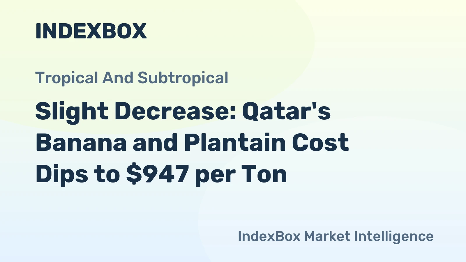 Slight Decrease: Qatar's Banana and Plantain Cost Dips to $947 per Ton