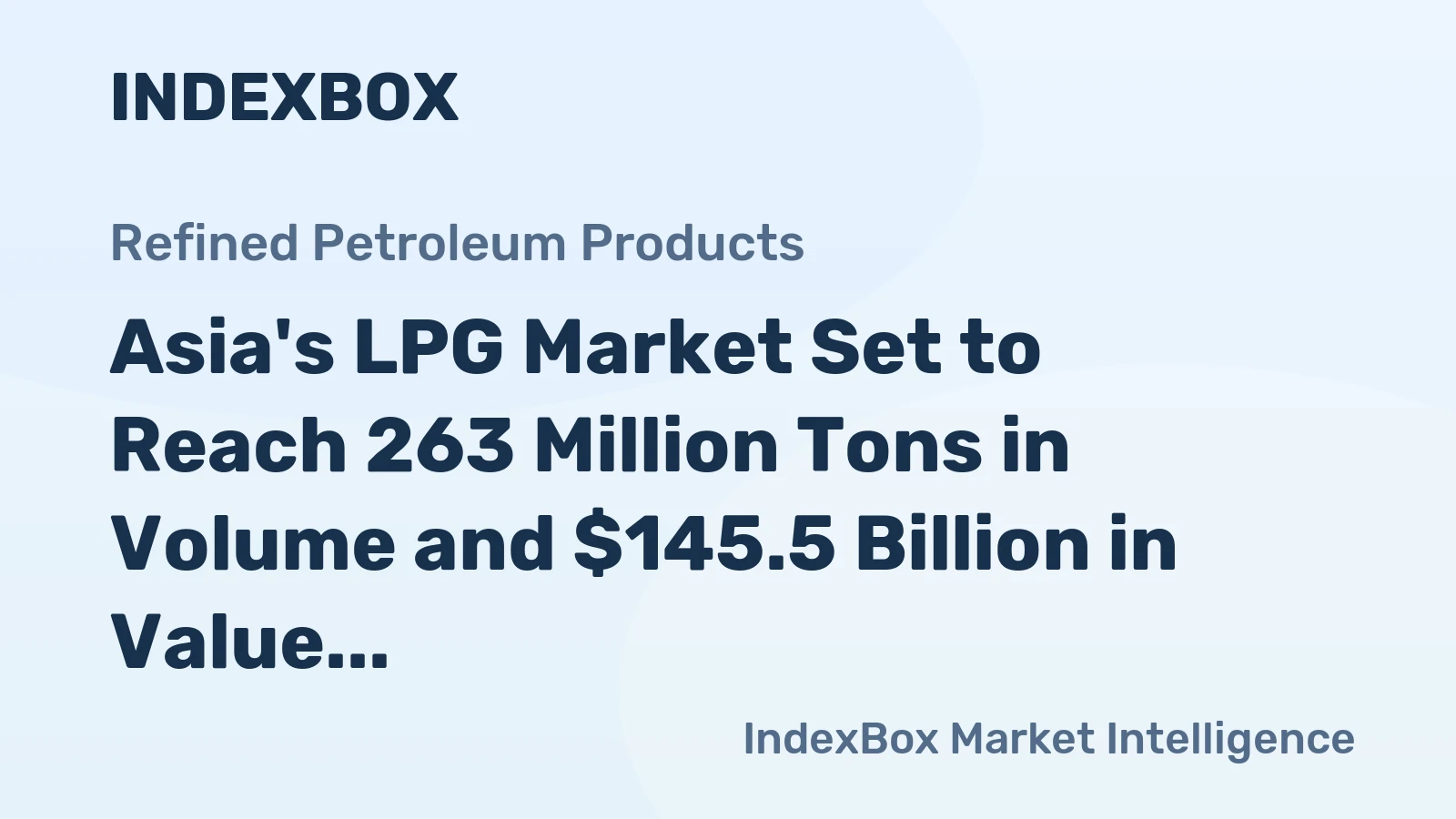 Asia's LPG Market Set to Reach 263 Million Tons in Volume and $145.5 Billion in Value by 2035