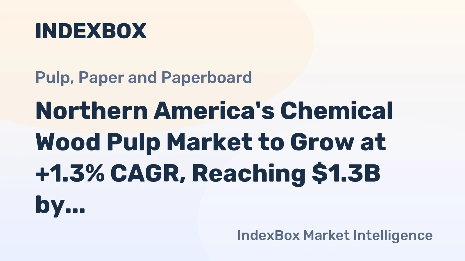 Northern America's Chemical Wood Pulp Market to Grow at +1.3% CAGR, Reaching $1.3B by 2035