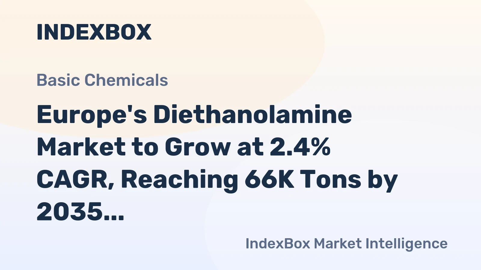 Europe's Diethanolamine Market to Grow at 2.4% CAGR, Reaching 66K Tons by 2035, Driven by Rising Demand