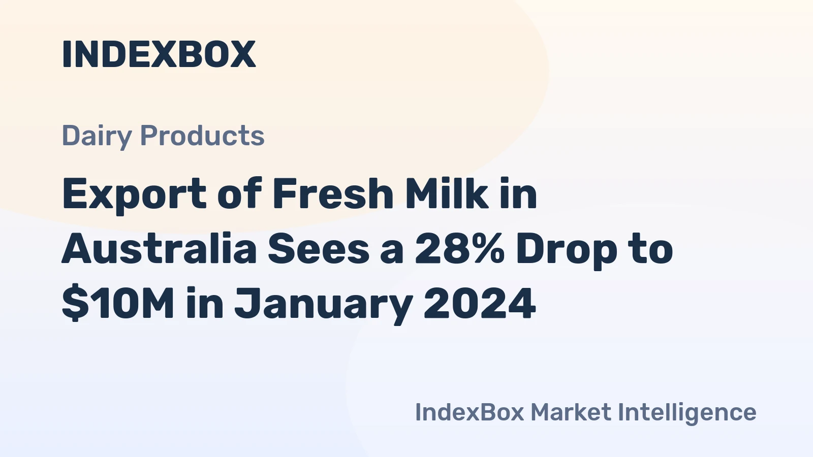 Export of Fresh Milk in Australia Sees a 28% Drop to $10M in January 2024