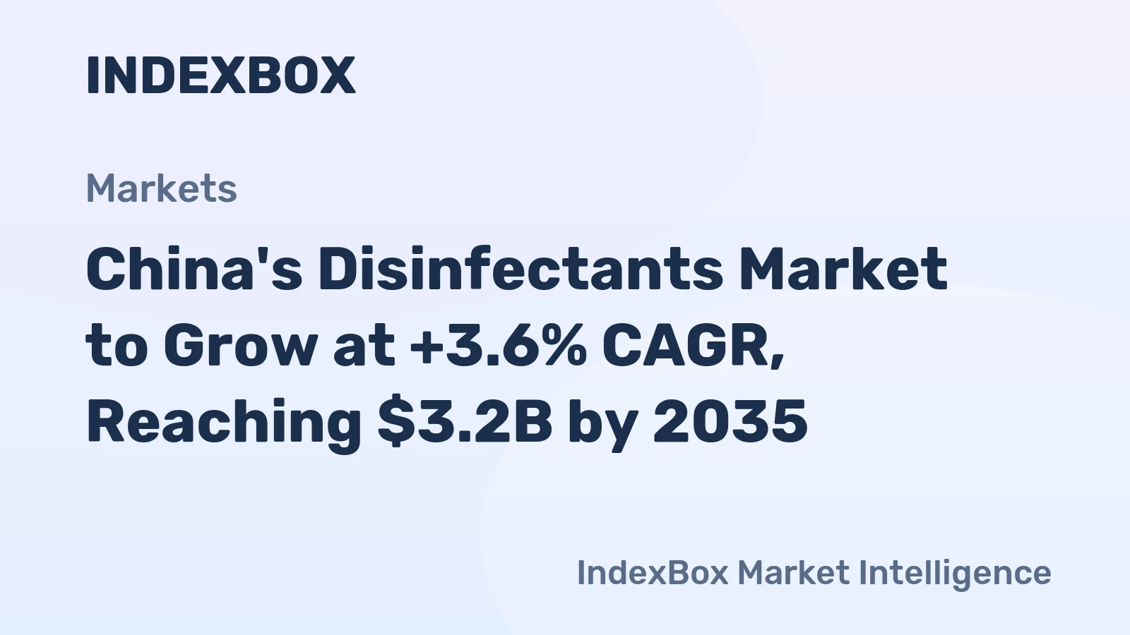 China's Disinfectants Market to Grow at +3.6% CAGR, Reaching $3.2B by 2035