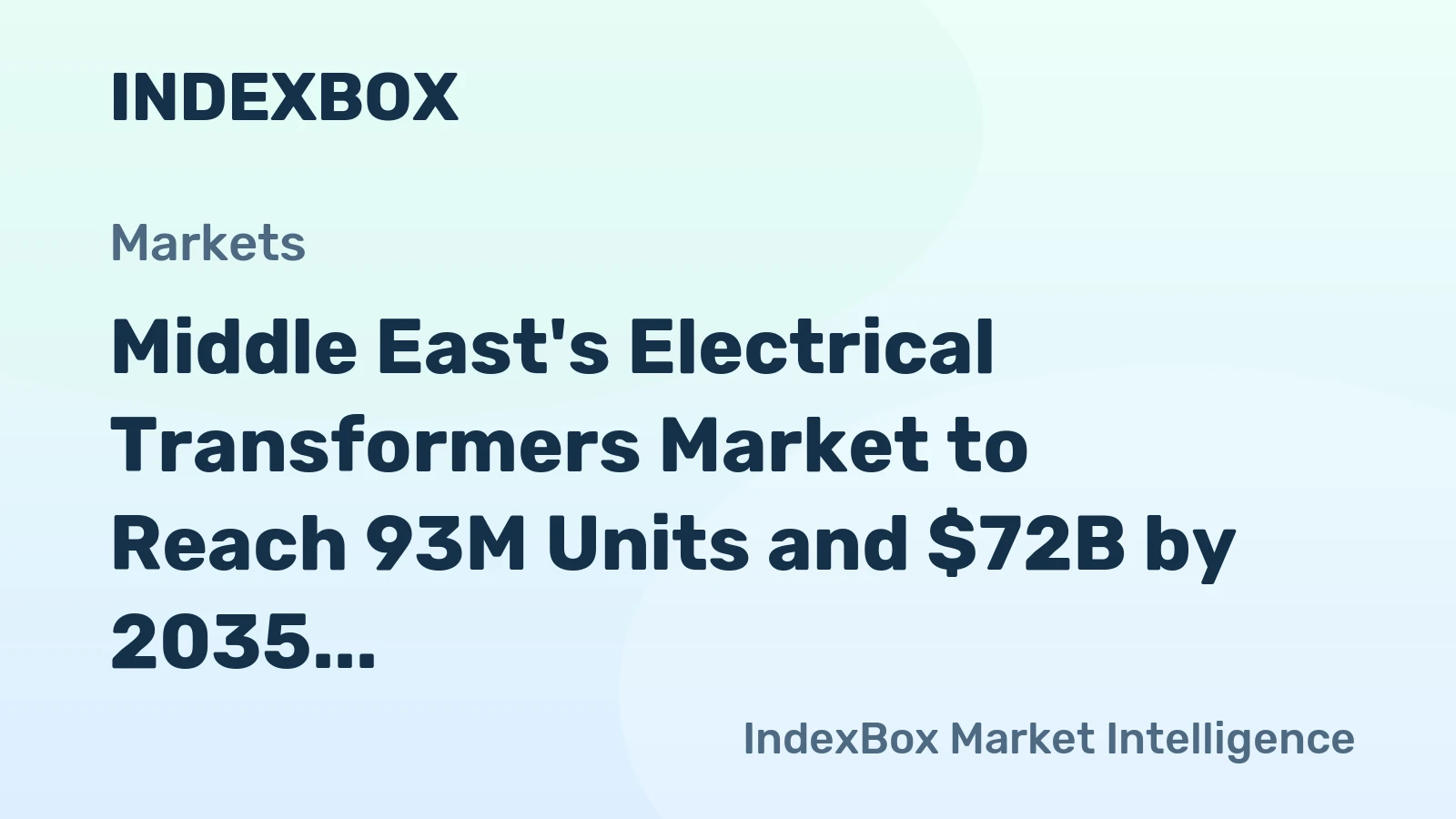 Middle East's Electrical Transformers Market to Reach 93M Units and $72B by 2035