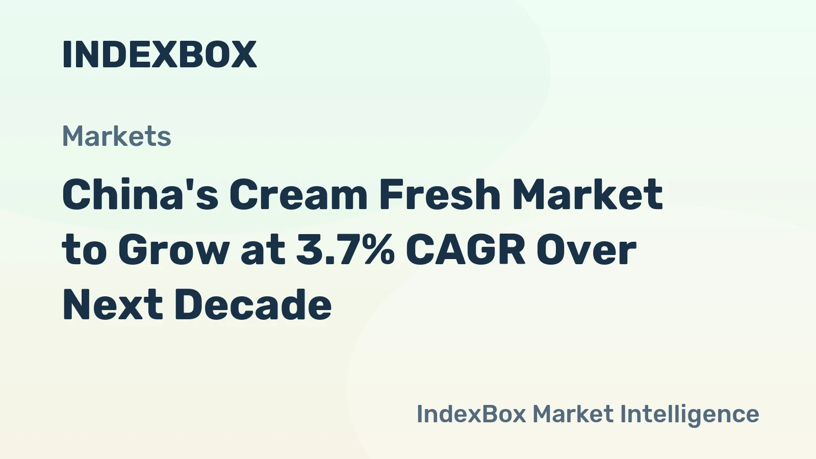 China's Cream Fresh Market to Grow at 3.7% CAGR Over Next Decade