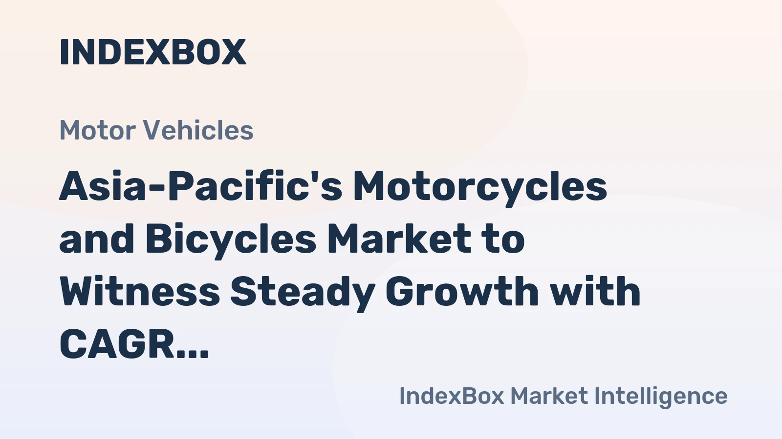 Asia-Pacific's Motorcycles and Bicycles Market to Witness Steady Growth with CAGR of +1.9% from 2024-2035