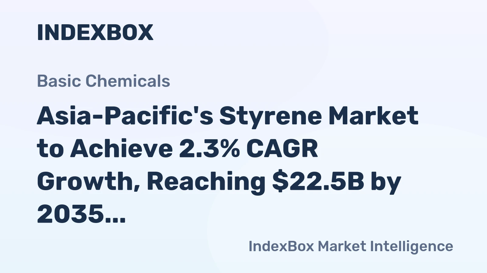 Asia-Pacific's Styrene Market to Achieve 2.3% CAGR Growth, Reaching $22.5B by 2035