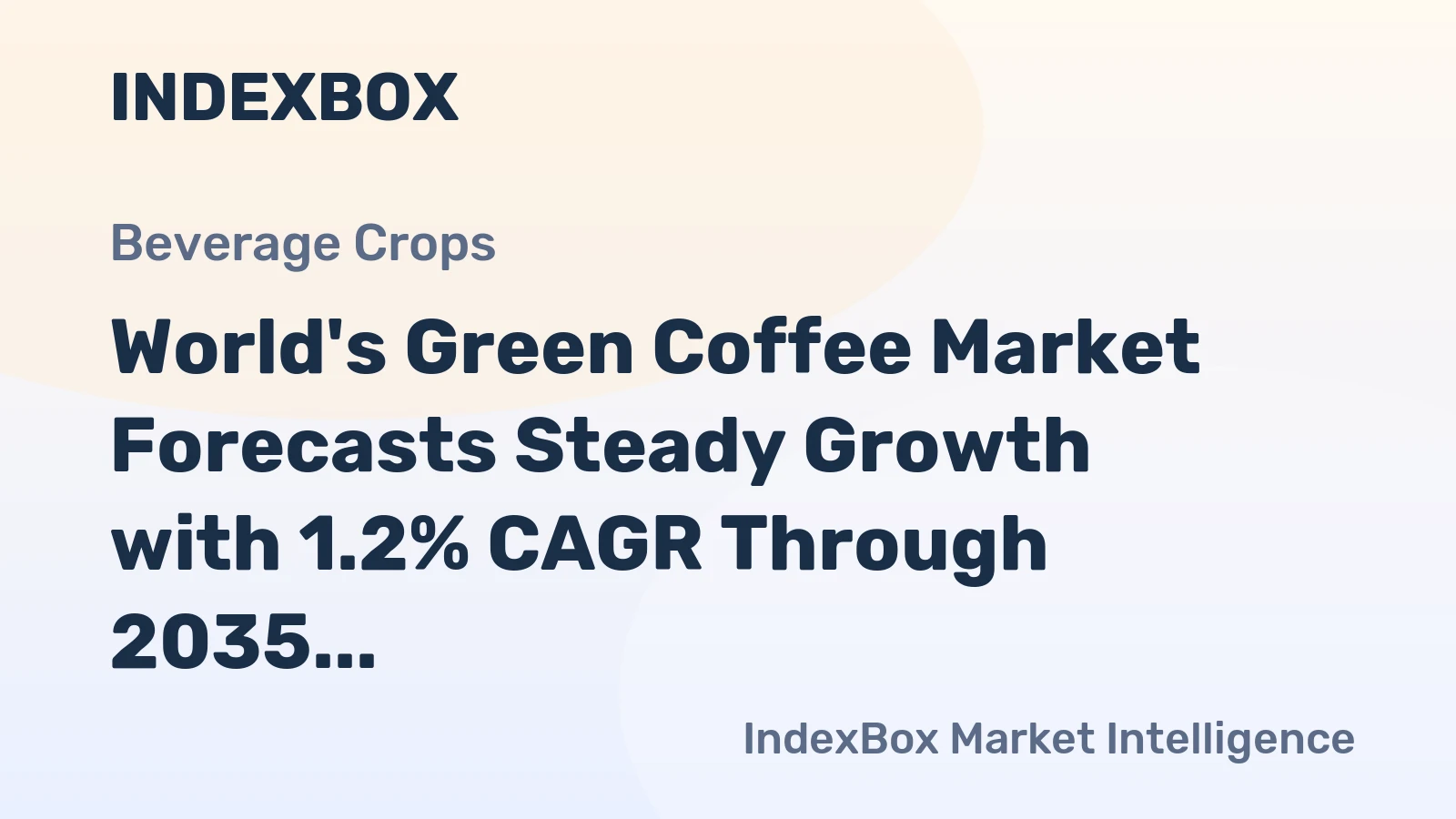 World's Green Coffee Market Forecasts Steady Growth with 1.2% CAGR Through 2035