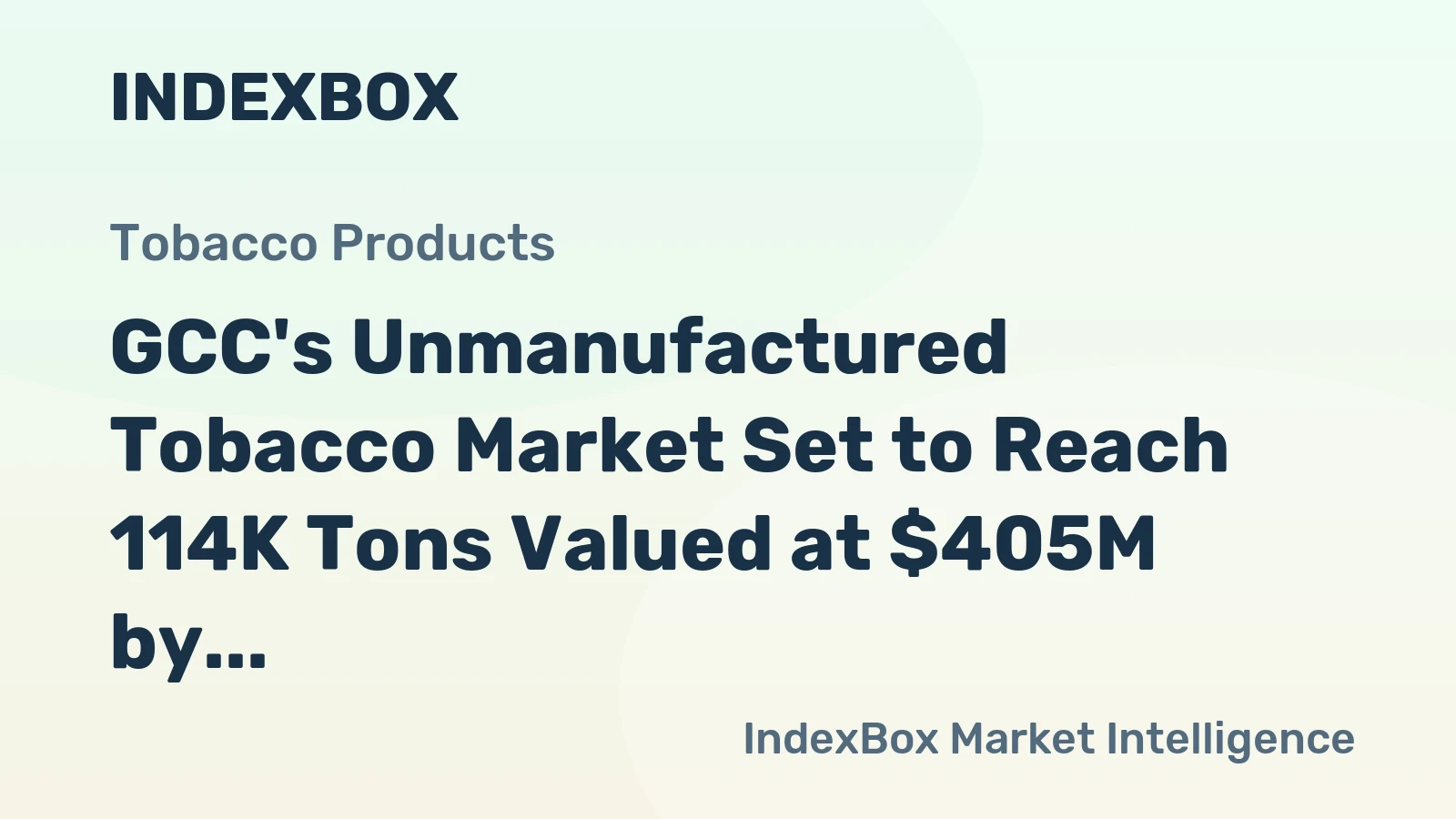 GCC's Unmanufactured Tobacco Market Set to Reach 114K Tons Valued at $405M by 2035