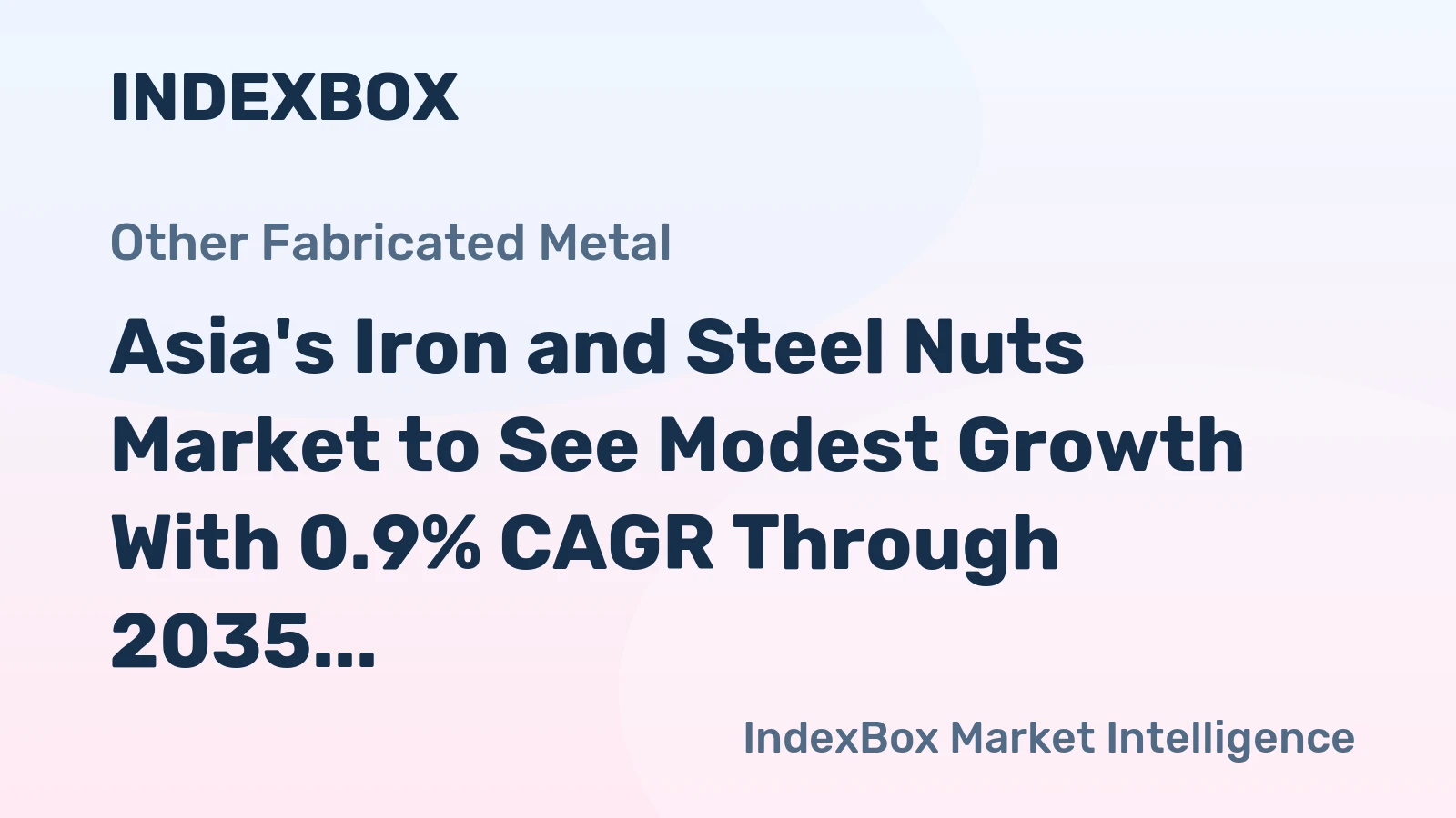 Asia's Iron and Steel Nuts Market to See Modest Growth With 0.9% CAGR Through 2035