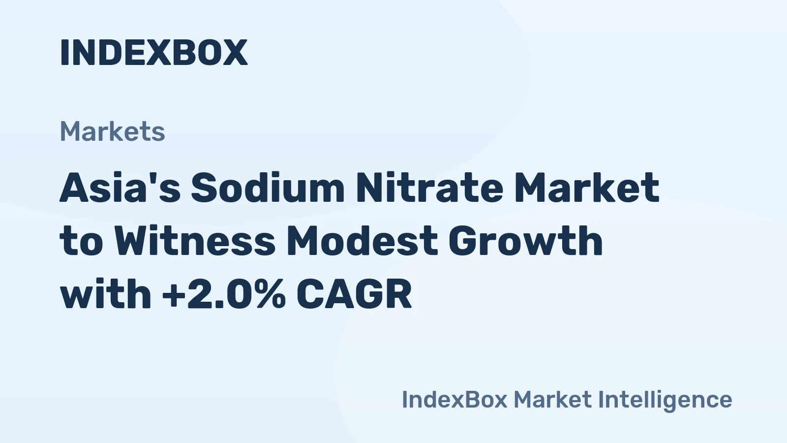 Asia's Sodium Nitrate Market to Witness Modest Growth with +2.0% CAGR