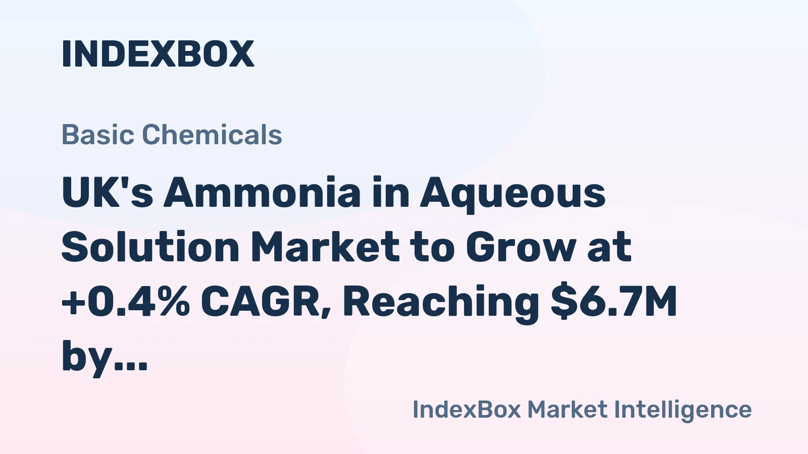 UK's Ammonia in Aqueous Solution Market to Grow at +0.4% CAGR, Reaching $6.7M by 2035