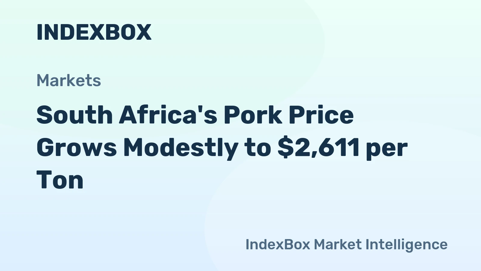 South Africa's Pork Price Grows Modestly to $2,611 per Ton
