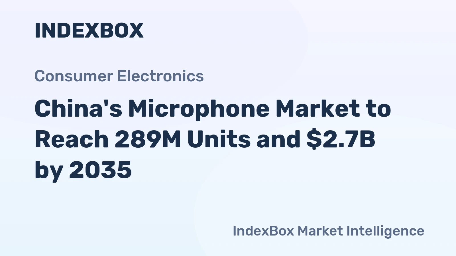 China's Microphone Market to Reach 289M Units and $2.7B by 2035