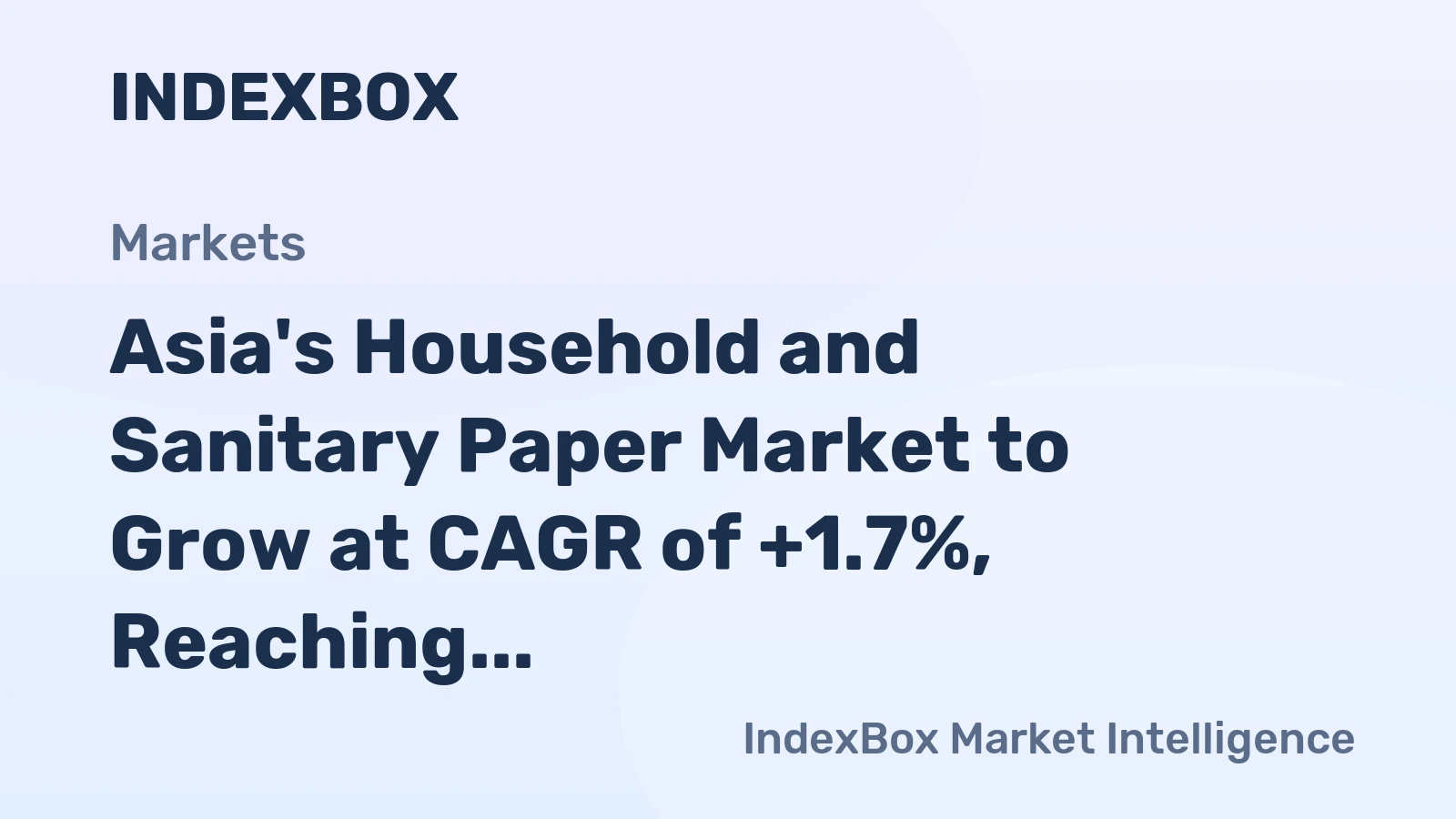 Asia's Household and Sanitary Paper Market to Grow at CAGR of +1.7%, Reaching 54M Tons by 2035
