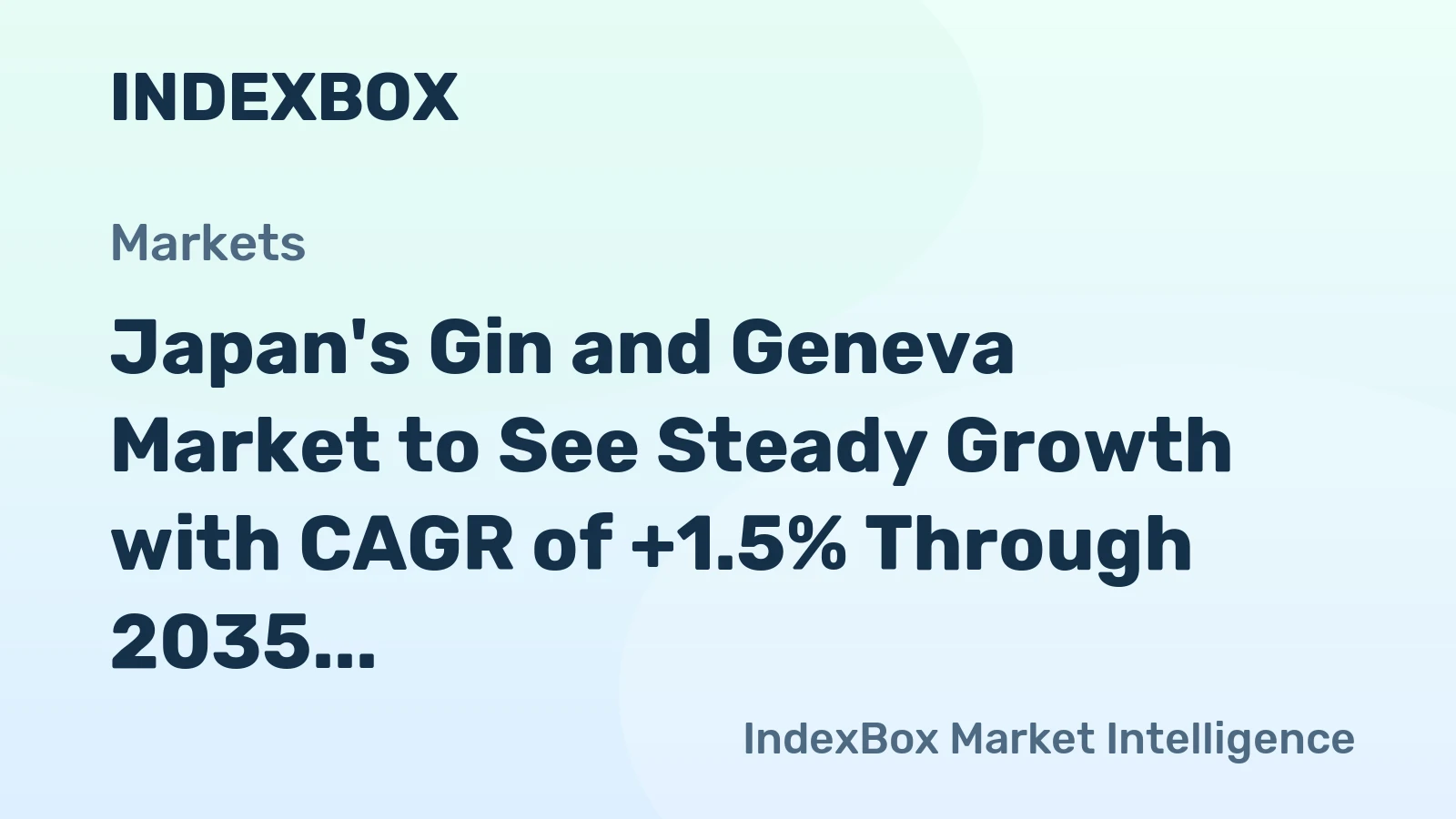 Japan's Gin and Geneva Market to See Steady Growth with CAGR of +1.5% Through 2035