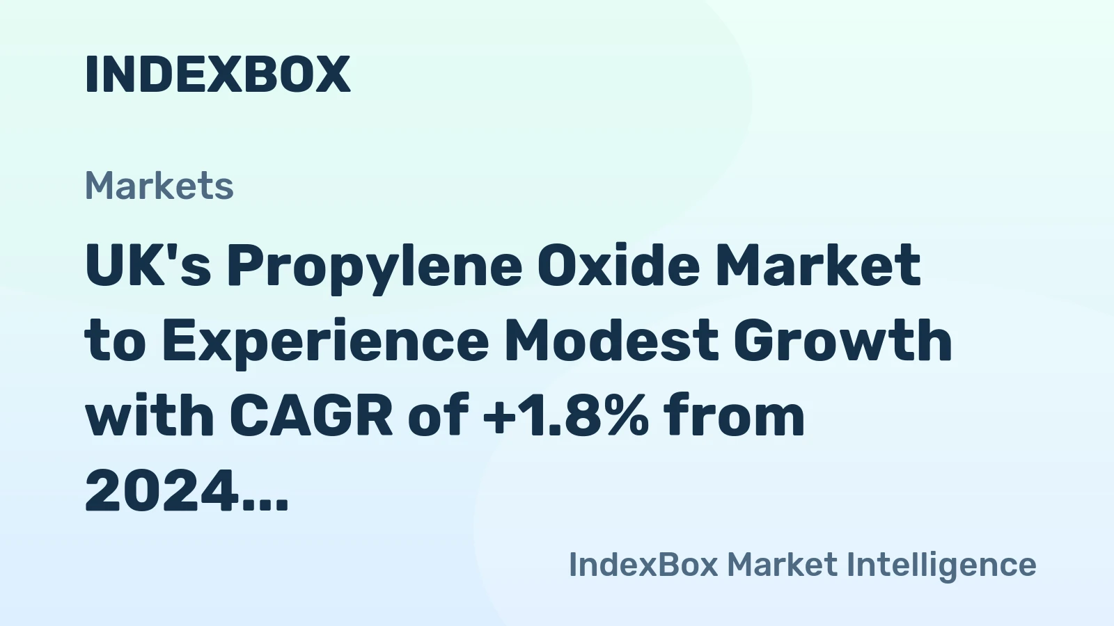 UK's Propylene Oxide Market to Experience Modest Growth with CAGR of +1.8% from 2024 to 2035