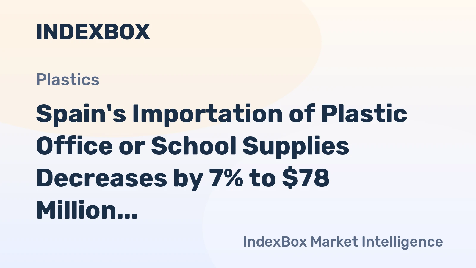 Spain's Importation of Plastic Office or School Supplies Decreases by 7% to $78 Million in 2024