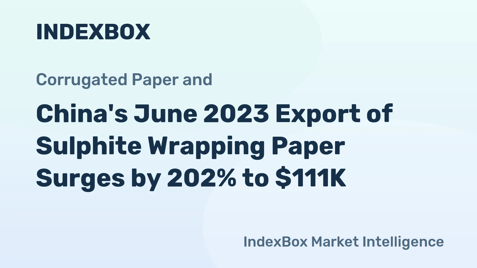 China's June 2023 Export of Sulphite Wrapping Paper Surges by 202% to $111K