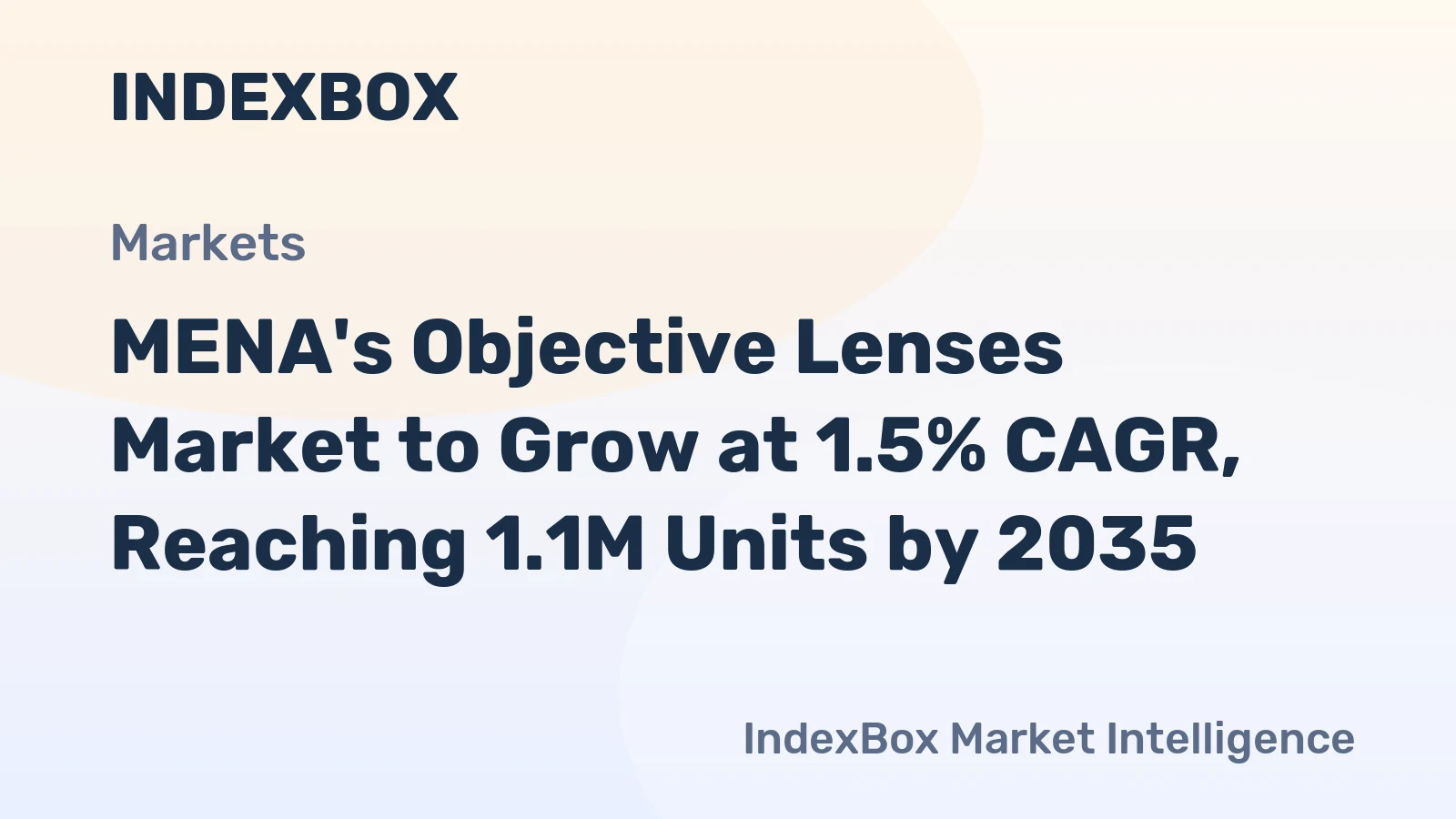 MENA's Objective Lenses Market to Grow at 1.5% CAGR, Reaching 1.1M Units by 2035