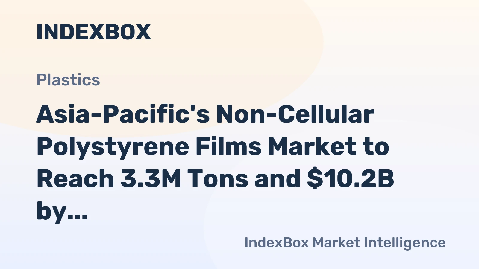 Asia-Pacific's Non-Cellular Polystyrene Films Market to Reach 3.3M Tons and $10.2B by 2035