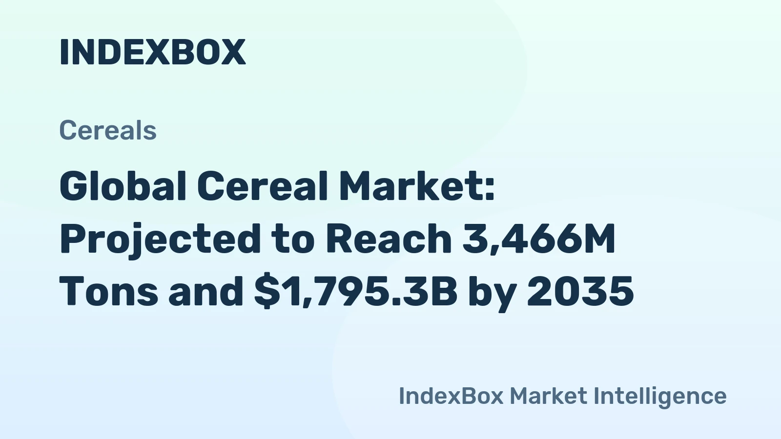 Global Cereal Market: Projected to Reach 3,466M Tons and $1,795.3B by 2035