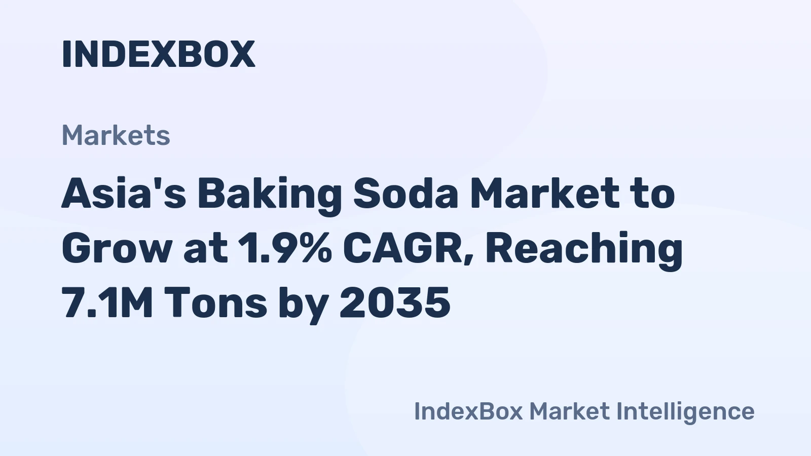 Asia's Baking Soda Market to Grow at 1.9% CAGR, Reaching 7.1M Tons by 2035