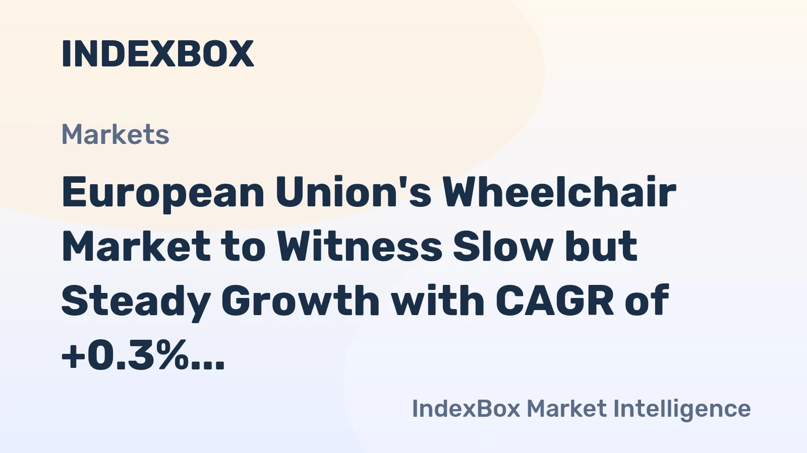 European Union's Wheelchair Market to Witness Slow but Steady Growth with CAGR of +0.3%
