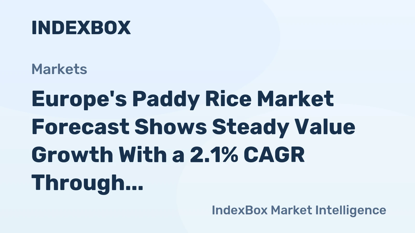 Europe's Paddy Rice Market Forecast Shows Steady Value Growth With a 2.1% CAGR Through 2035