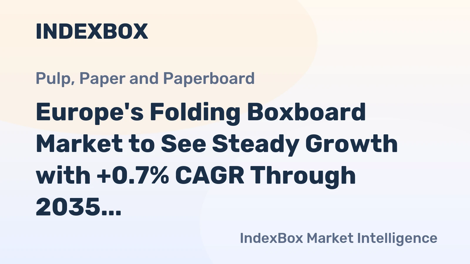 Europe's Folding Boxboard Market to See Steady Growth with +0.7% CAGR Through 2035