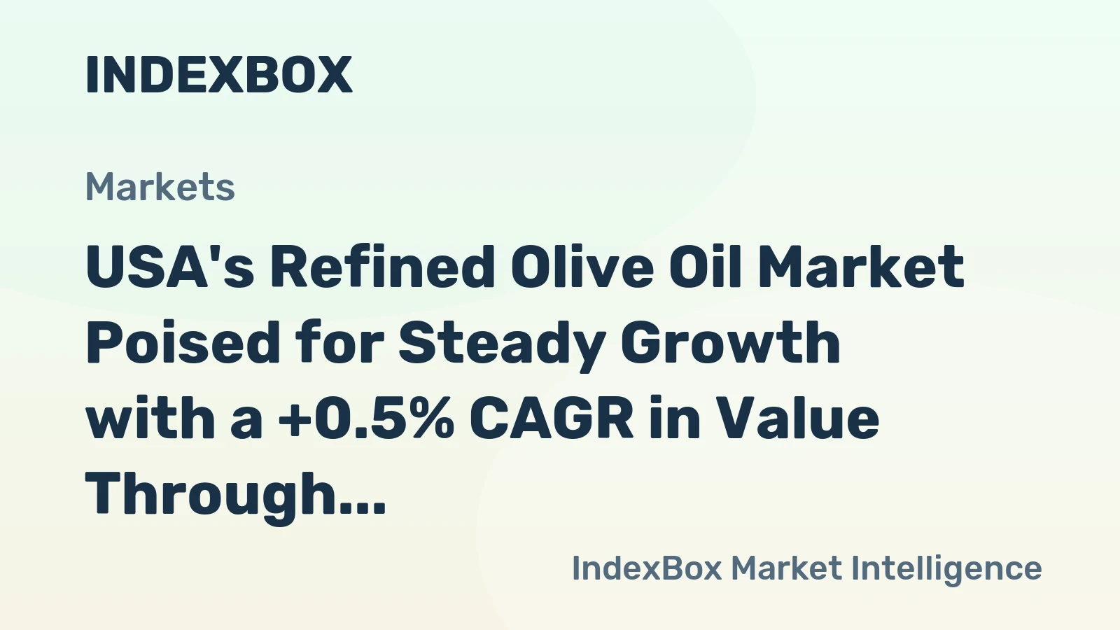 USA's Refined Olive Oil Market Poised for Steady Growth with a +0.5% CAGR in Value Through 2035
