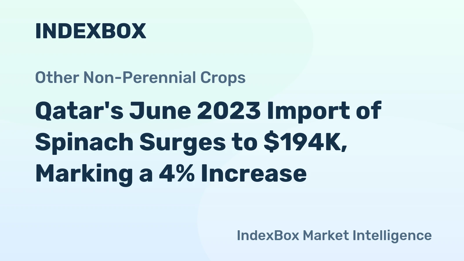 Qatar's June 2023 Import of Spinach Surges to $194K, Marking a 4% Increase