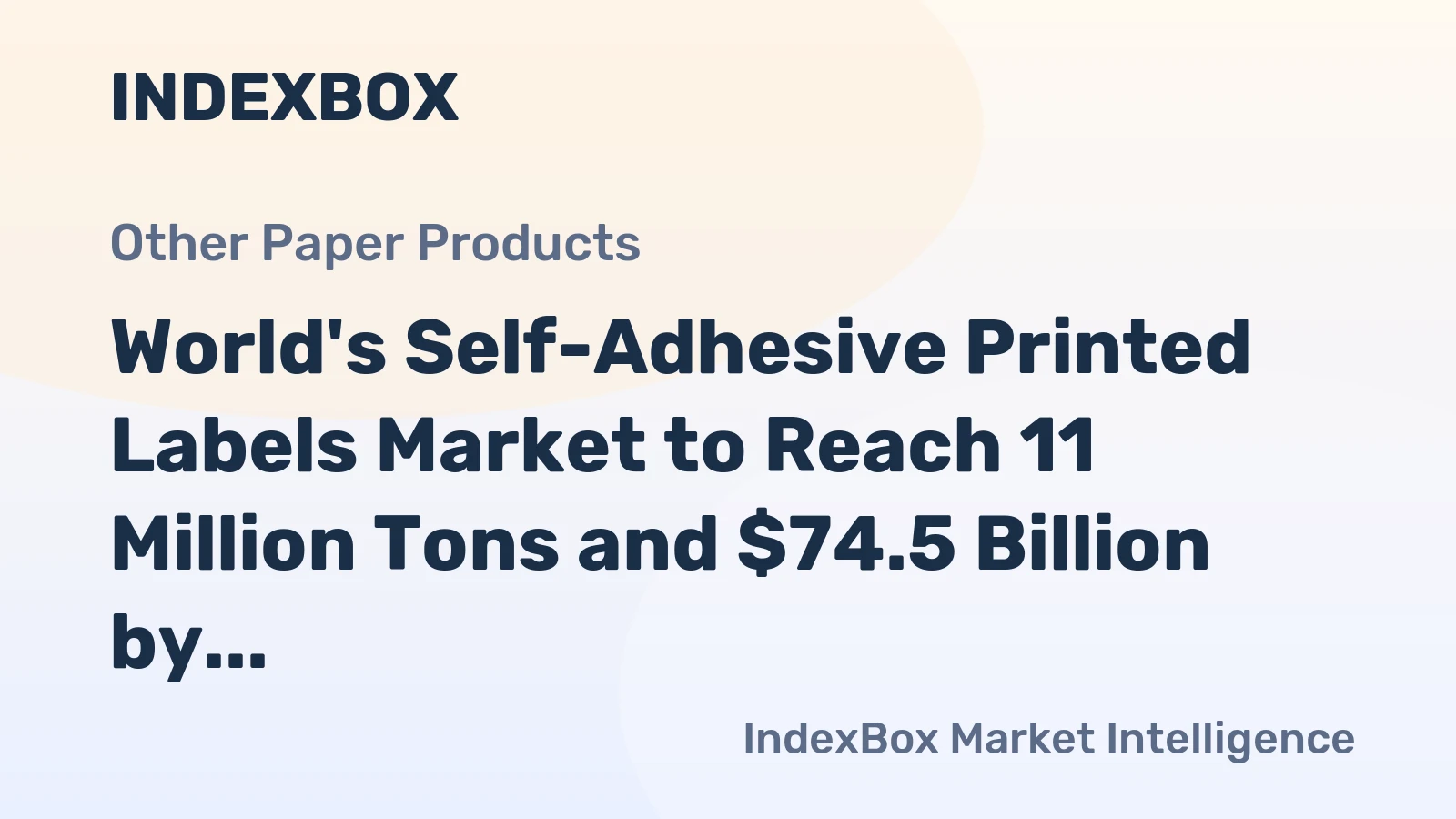 World's Self-Adhesive Printed Labels Market to Reach 11 Million Tons and $74.5 Billion by 2035