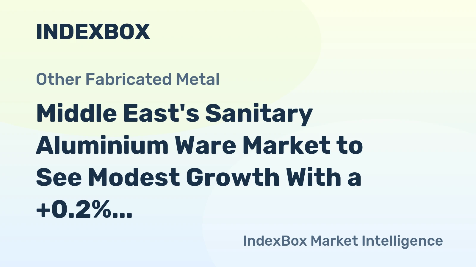 Middle East's Sanitary Aluminium Ware Market to See Modest Growth With a +0.2% Volume CAGR Through 2035