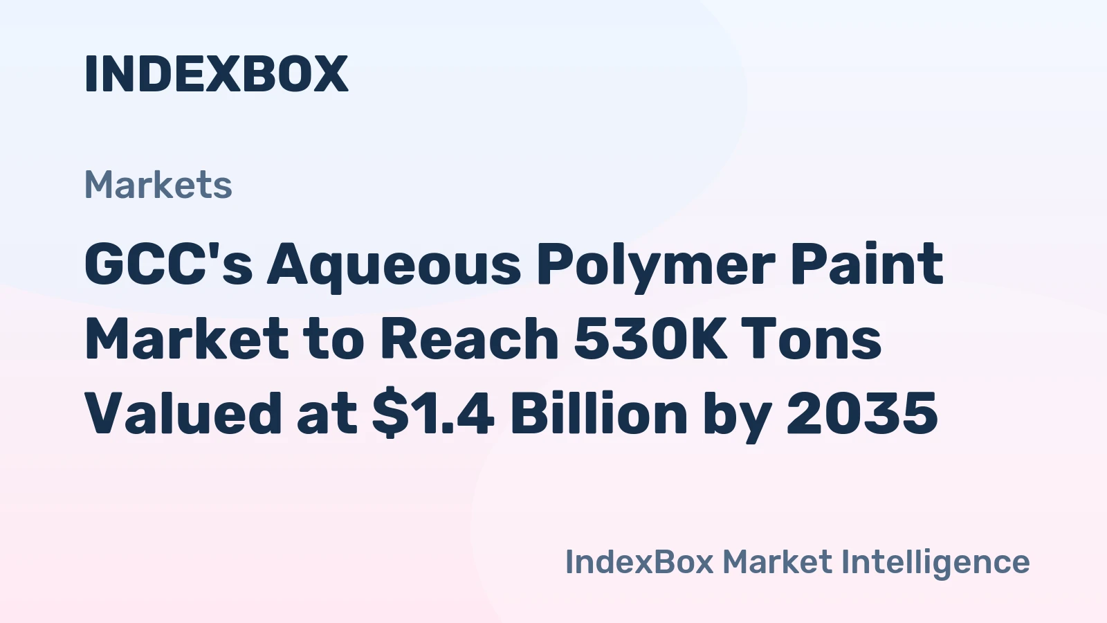 GCC's Aqueous Polymer Paint Market to Reach 530K Tons Valued at $1.4 Billion by 2035