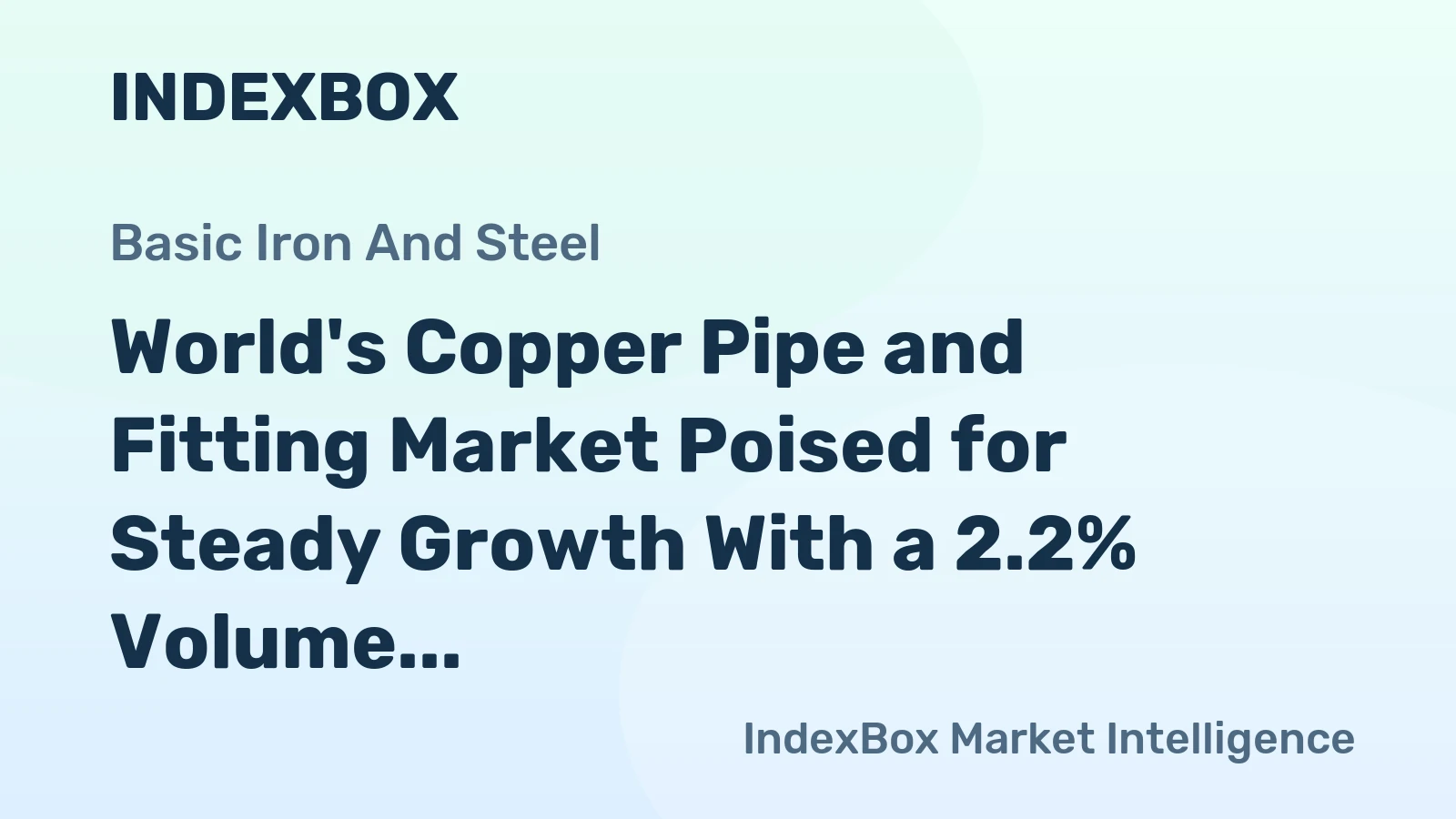 World's Copper Pipe and Fitting Market Poised for Steady Growth With a 2.2% Volume CAGR Through 2035
