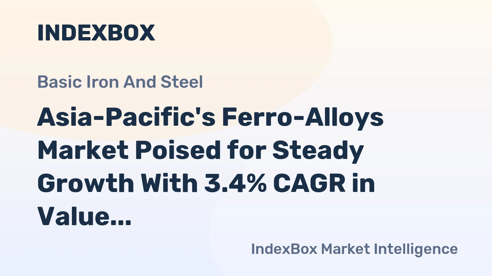 Asia-Pacific's Ferro-Alloys Market Poised for Steady Growth With 3.4% CAGR in Value Through 2035