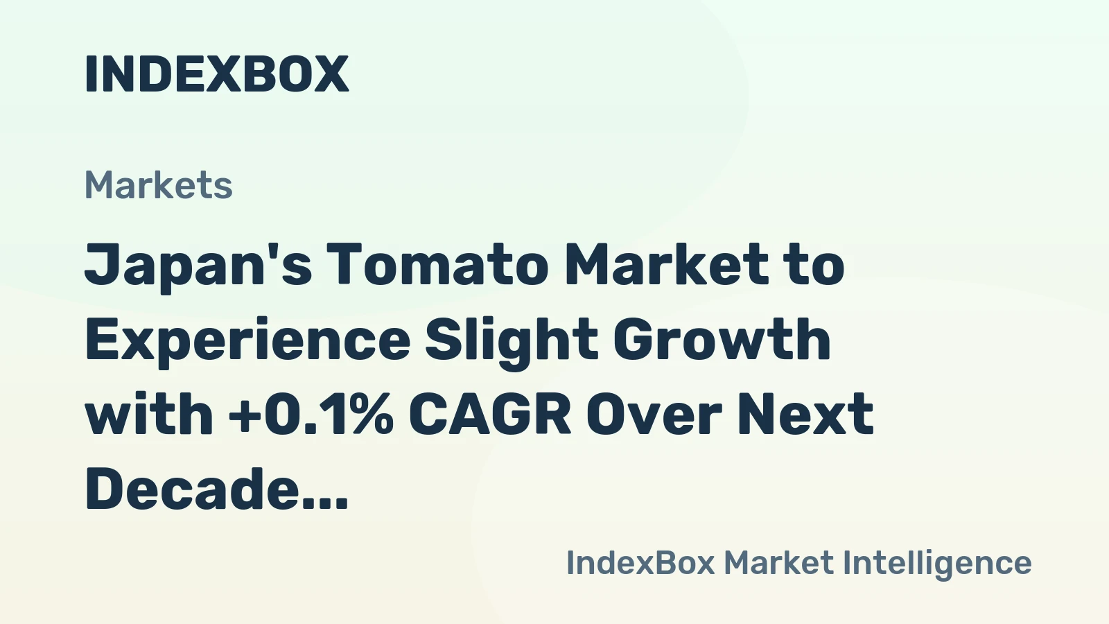 Japan's Tomato Market to Experience Slight Growth with +0.1% CAGR Over Next Decade