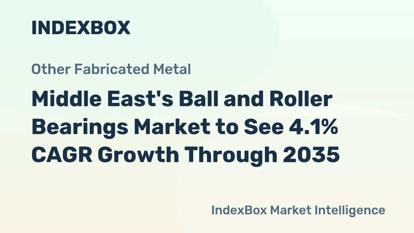 Middle East's Ball and Roller Bearings Market to See 4.1% CAGR Growth Through 2035