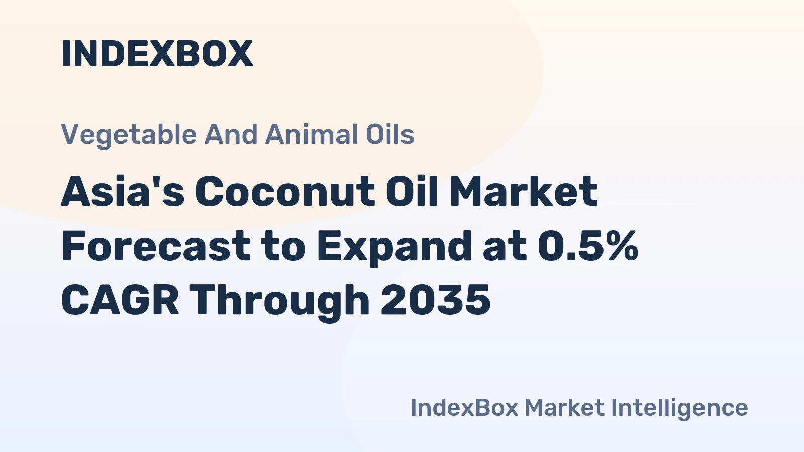 Asia's Coconut Oil Market Forecast to Expand at 0.5% CAGR Through 2035