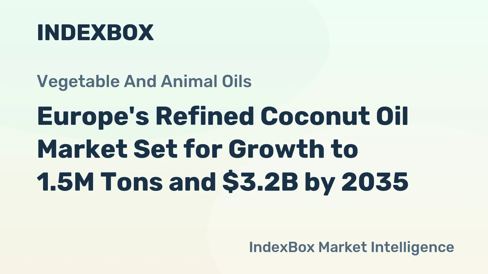 Europe's Refined Coconut Oil Market Set for Growth to 1.5M Tons and $3.2B by 2035