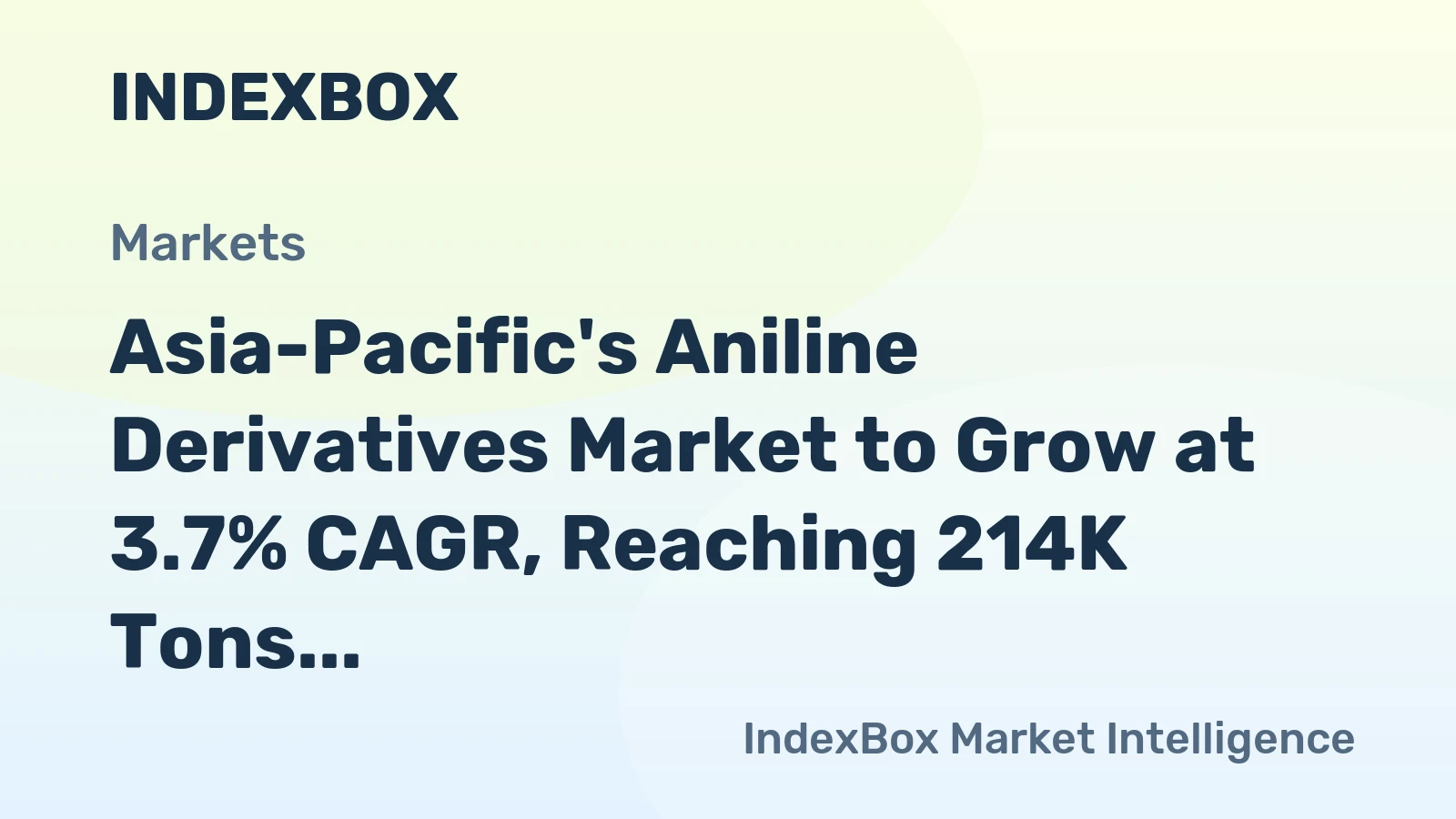 Asia-Pacific's Aniline Derivatives Market to Grow at 3.7% CAGR, Reaching 214K Tons by 2035