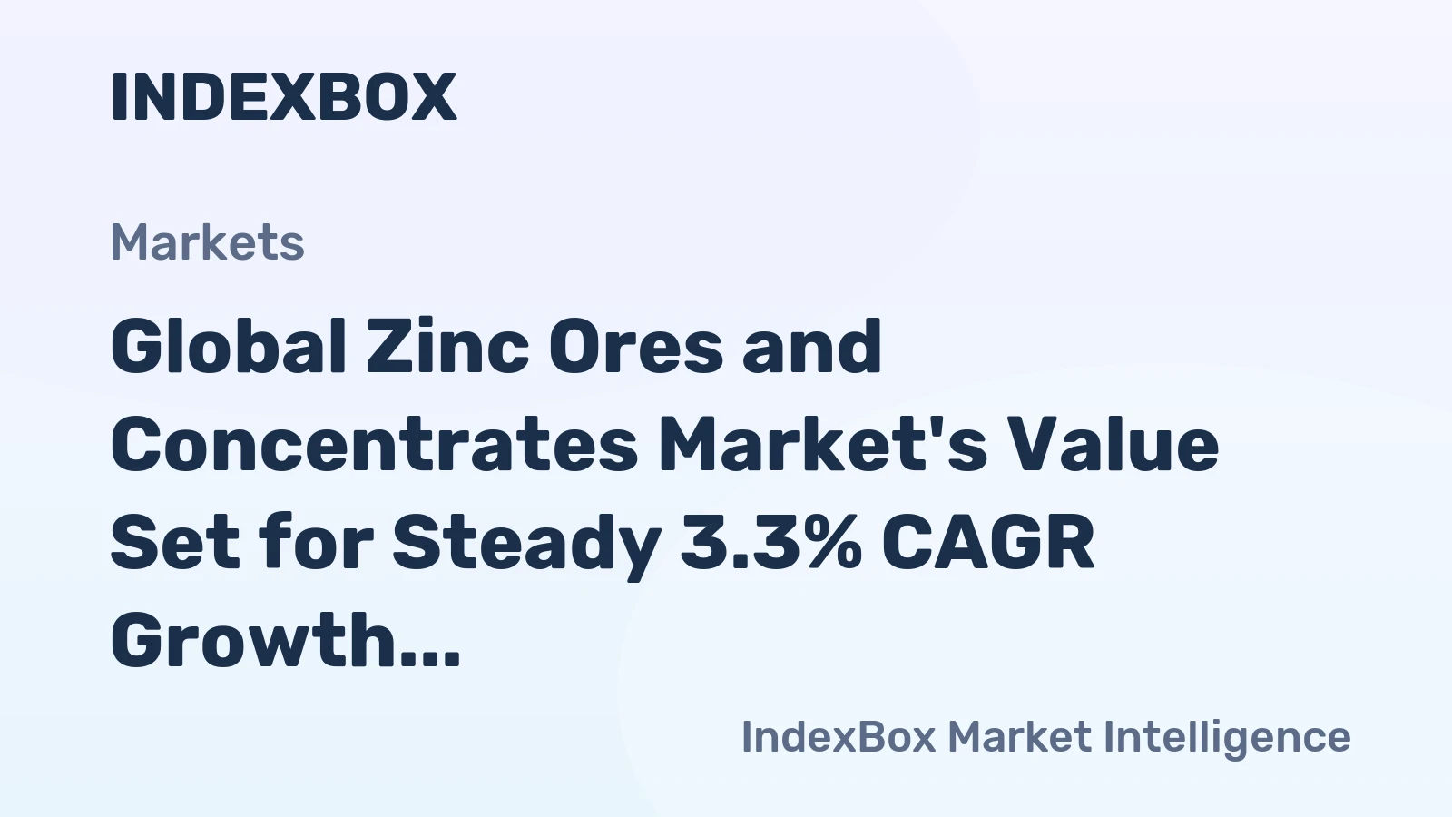 Global Zinc Ores and Concentrates Market's Value Set for Steady 3.3% CAGR Growth Through 2035