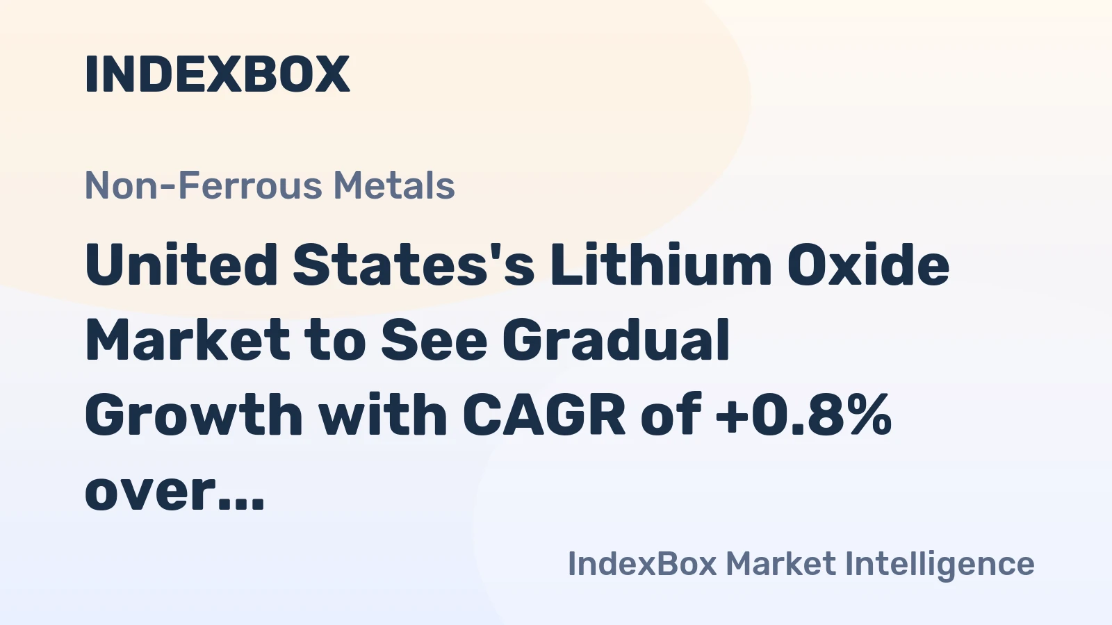 United States's Lithium Oxide Market to See Gradual Growth with CAGR of +0.8% over 2024-2035