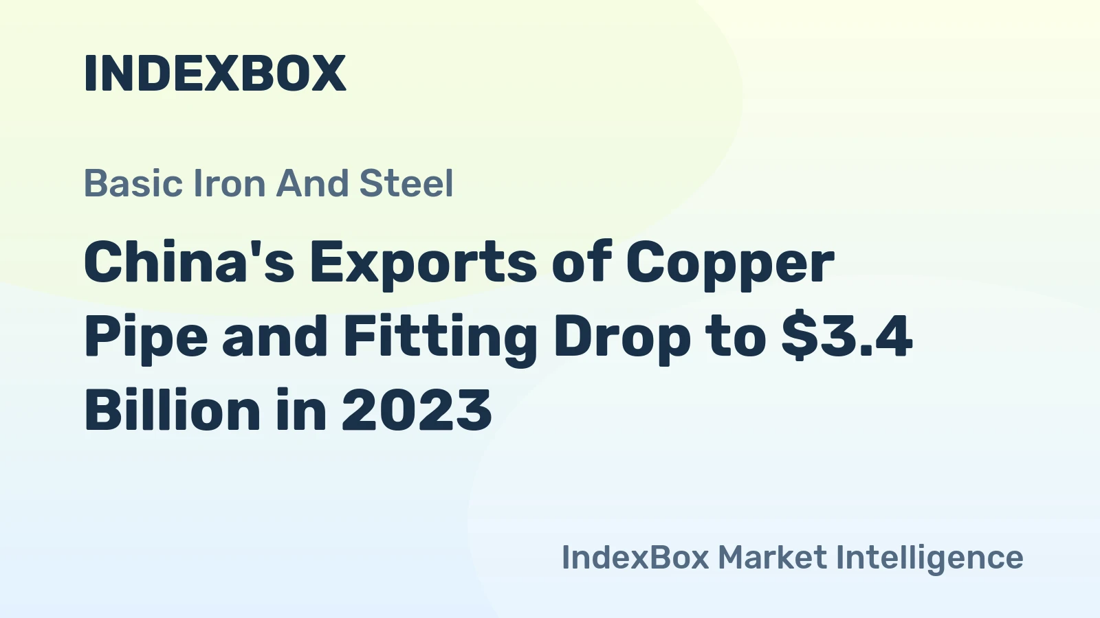 China's Exports of Copper Pipe and Fitting Drop to $3.4 Billion in 2023