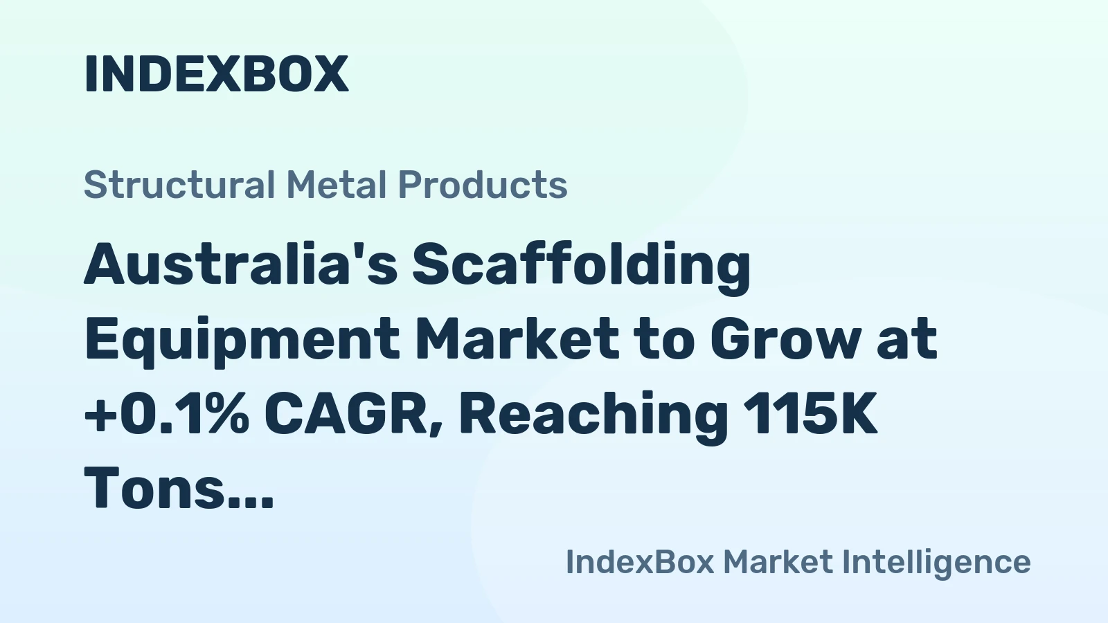Australia's Scaffolding Equipment Market to Grow at +0.1% CAGR, Reaching 115K Tons by 2035